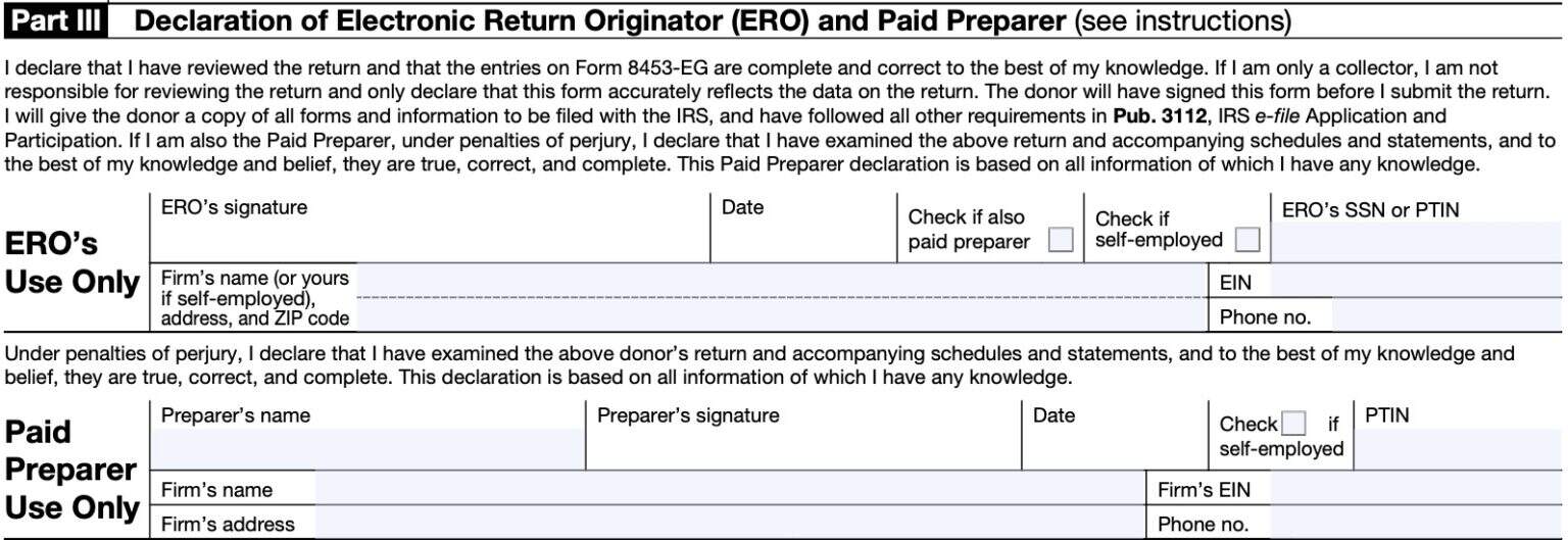 IRS Form 8453-EG instructions : Efile for Gift Tax Returns