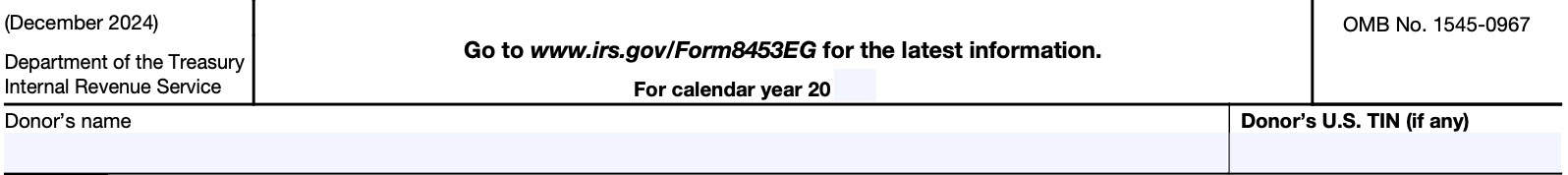 IRS Form 8453-EG instructions : Efile for Gift Tax Returns