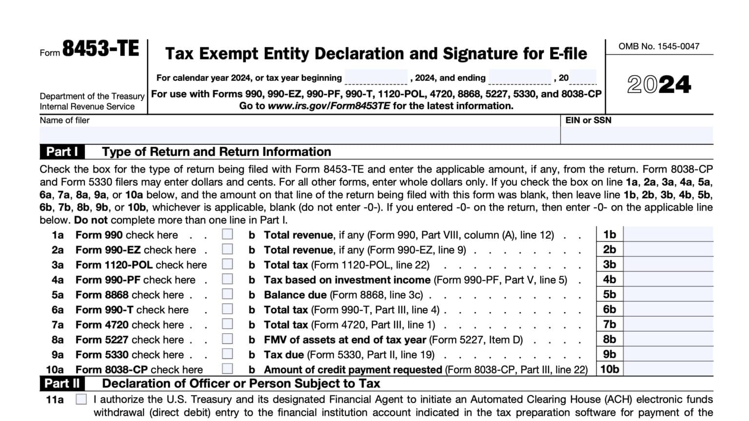 IRS Form 8868 Instructions - Exempt Organization Extension