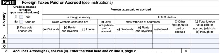 IRS Form 1116 Instructions - Claiming the Foreign Tax Credit