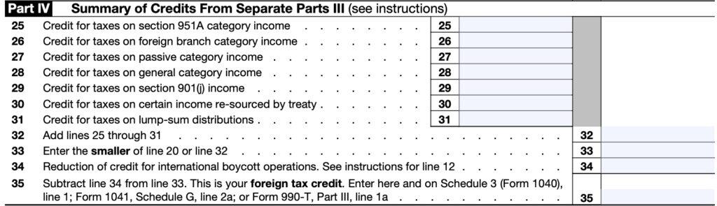 IRS Form 1116 Instructions - Claiming the Foreign Tax Credit