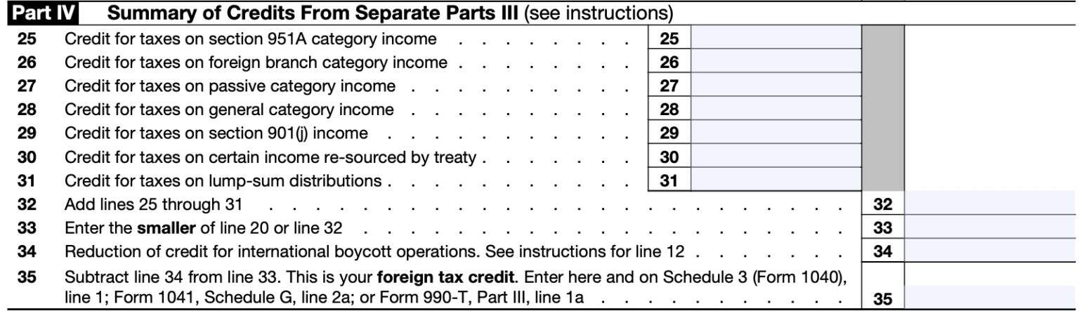 IRS Form 1116 Instructions - Claiming the Foreign Tax Credit