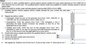 IRS Form 8834 Instructions - Qualified Electric Vehicle Credit