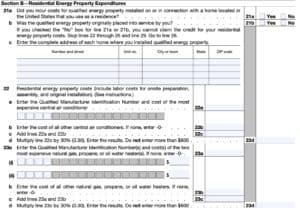 IRS Form 5695 Instructions - Residential Energy Credits