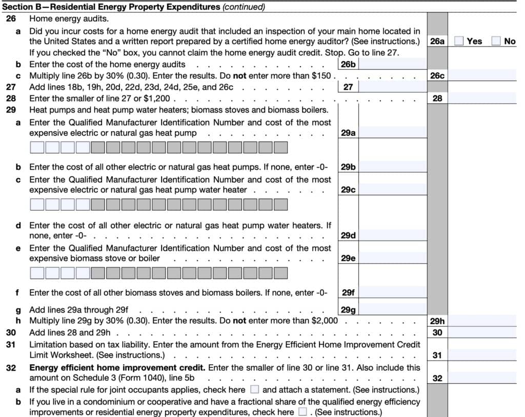 IRS Form 5695 Instructions - Residential Energy Credits