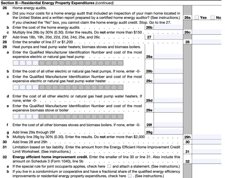 IRS Form 5695 Instructions - Residential Energy Credits
