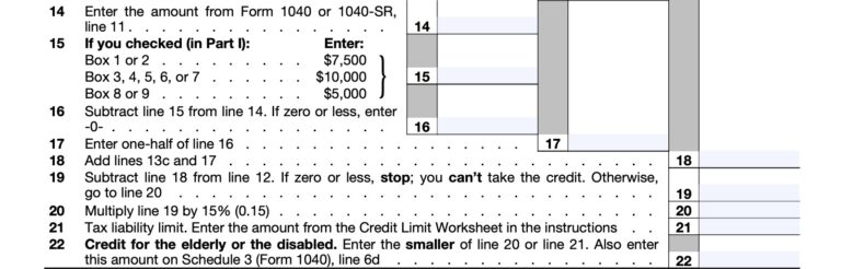 IRS Schedule R Instructions - Credit for the Elderly or Disabled