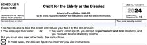 IRS Schedule R Instructions - Credit for the Elderly or Disabled