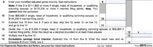 IRS Form 8815 Instructions - Tax-Free Savings Bonds for College