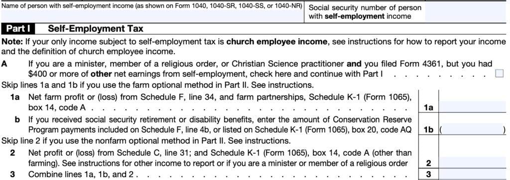 IRS Schedule SE Instructions - Self-Employment Tax