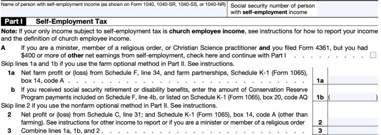 IRS Schedule SE Instructions - Self-Employment Tax