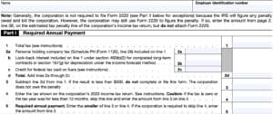 IRS Form 2220 Instructions - Estimated Corporate Tax