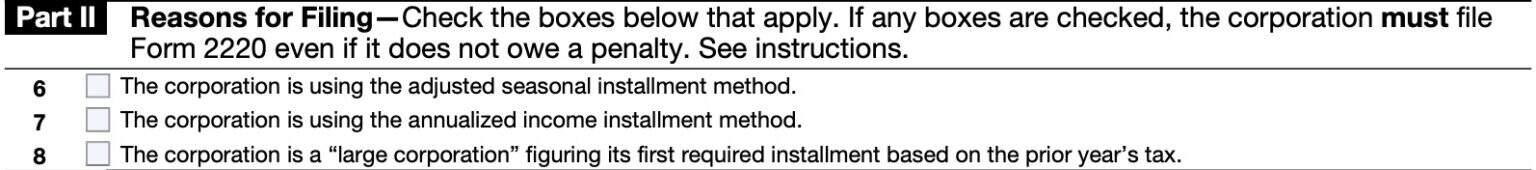 IRS Form 2220 Instructions - Estimated Corporate Tax