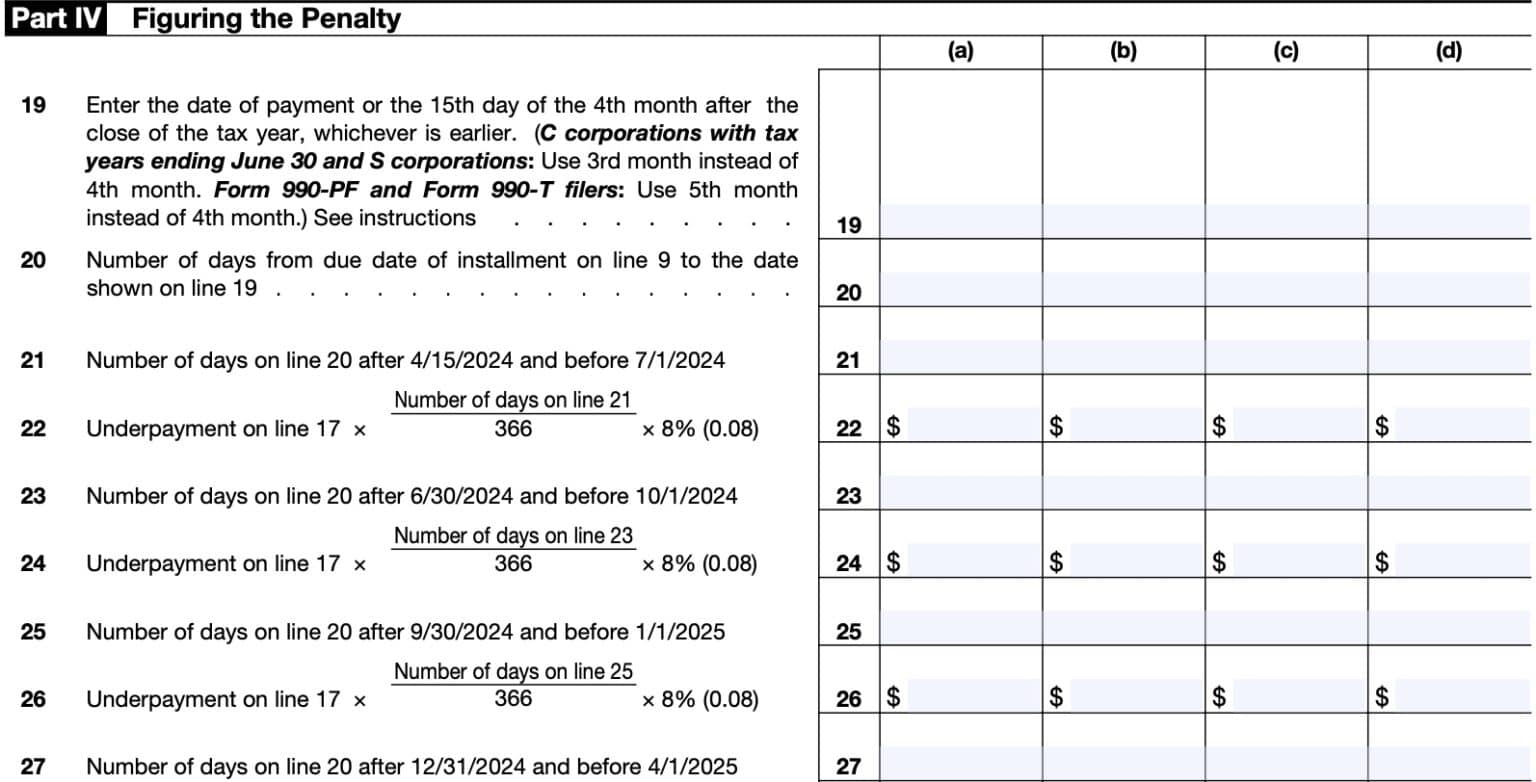 IRS Form 2220 Instructions - Estimated Corporate Tax