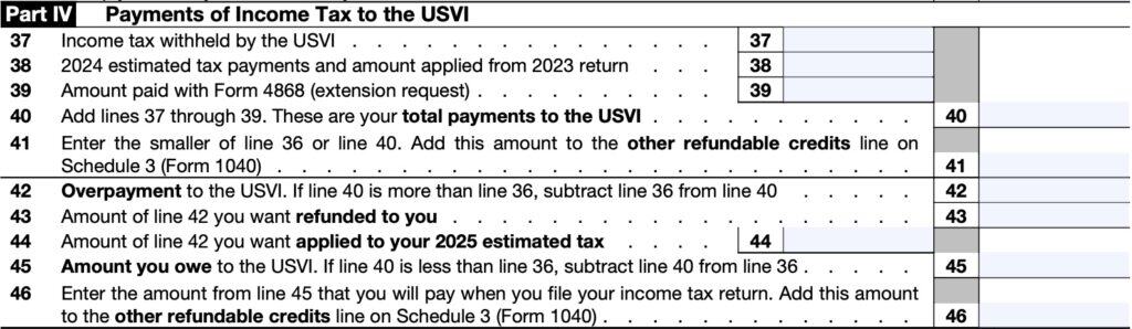 IRS Form 8689 Instructions - Allocating Income Tax to the USVI