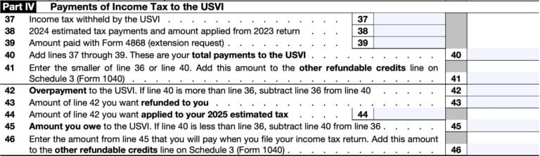 IRS Form 8689 Instructions - Allocating Income Tax to the USVI