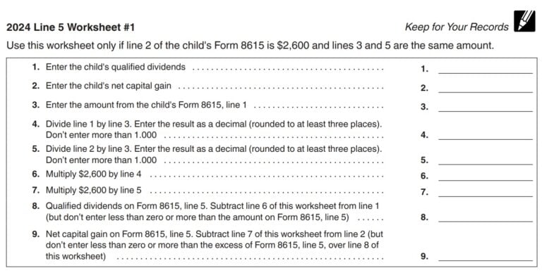 IRS Form 8615 Instructions