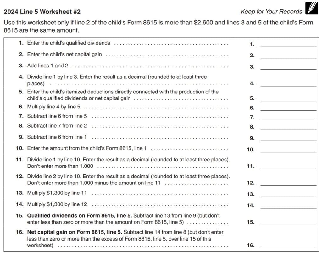 IRS Form 8615 Instructions