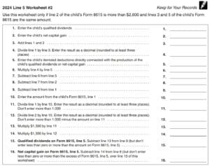 IRS Form 8615 Instructions