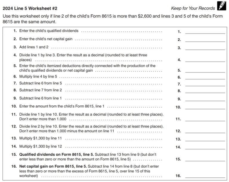 IRS Form 8615 Instructions