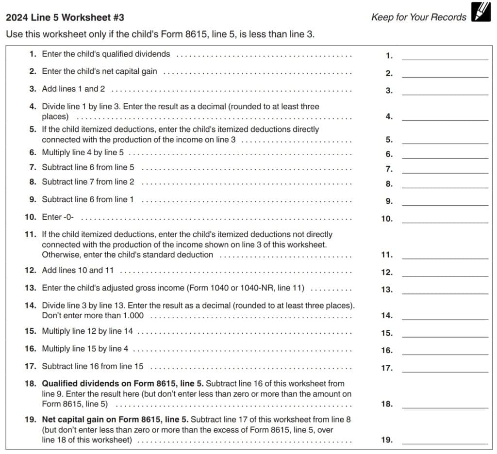 IRS Form 8615 Instructions
