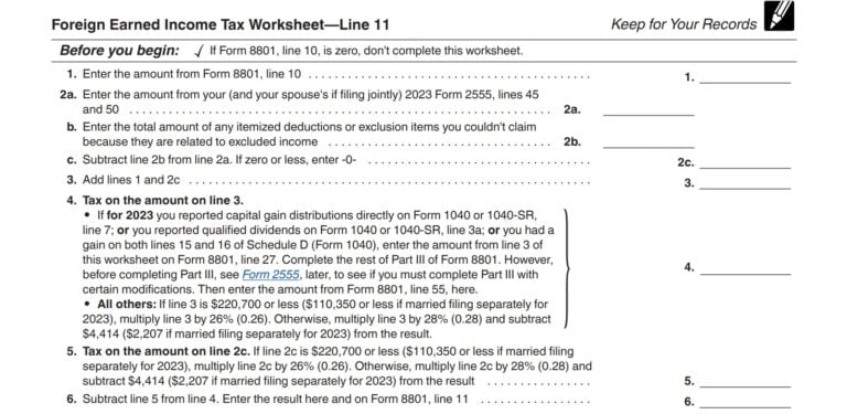 IRS Form 8801 Instructions - Credit for Prior Year Minimum Tax