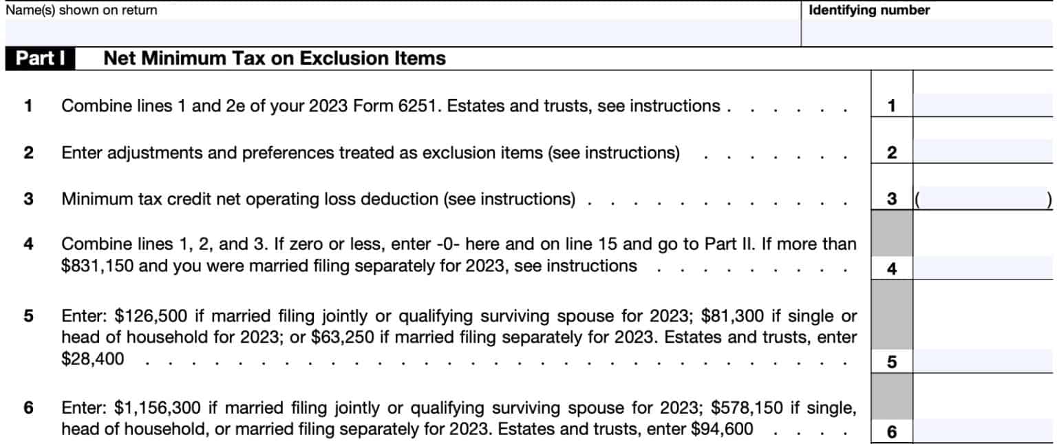 IRS Form 8801 Instructions - Credit for Prior Year Minimum Tax