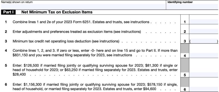 IRS Form 8801 Instructions - Credit for Prior Year Minimum Tax