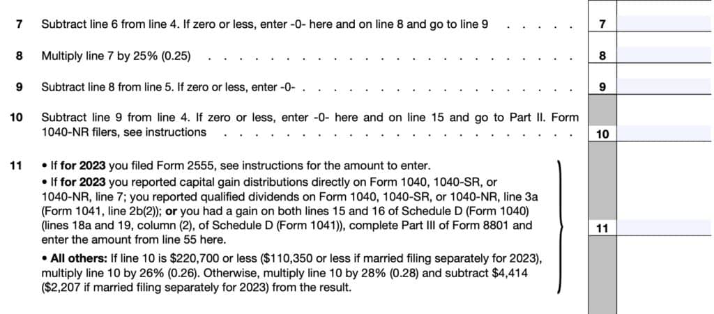 IRS Form 8801 Instructions - Credit for Prior Year Minimum Tax