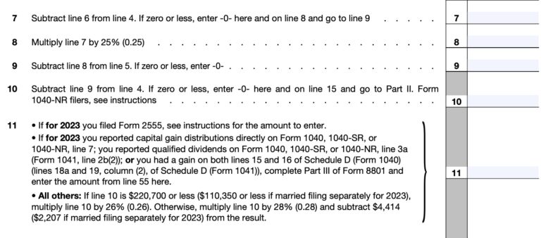 IRS Form 8801 Instructions - Credit for Prior Year Minimum Tax