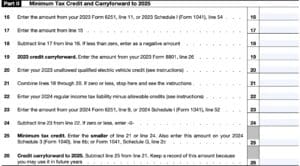 IRS Form 8801 Instructions - Credit for Prior Year Minimum Tax