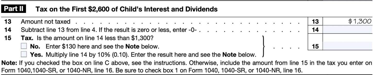 IRS Form 8814 Instructions - Your Child's Interest & Dividends