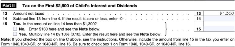 IRS Form 8814 Instructions - Your Child's Interest & Dividends