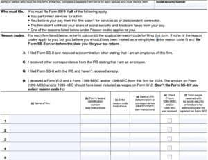 IRS Form 8919 Instructions - Social Security & Medicare Taxes