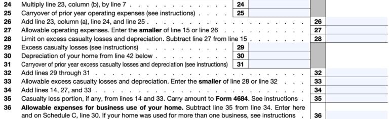 IRS Form 8829 Instructions - Figuring Home Business Expenses
