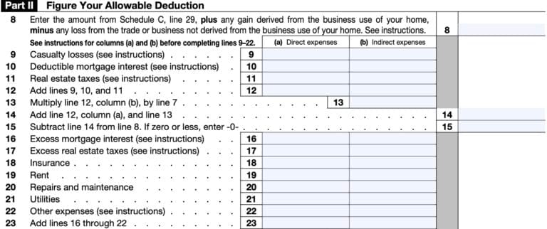 IRS Form 8829 Instructions - Figuring Home Business Expenses