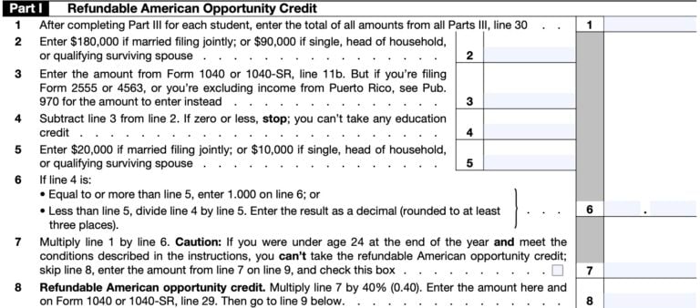 IRS Form 8863 Instructions