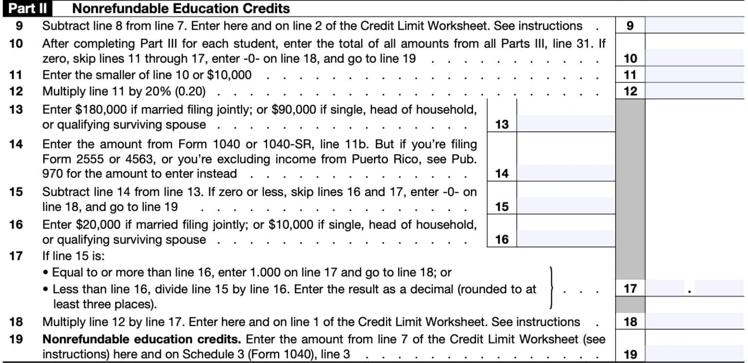 IRS Form 8863 Instructions