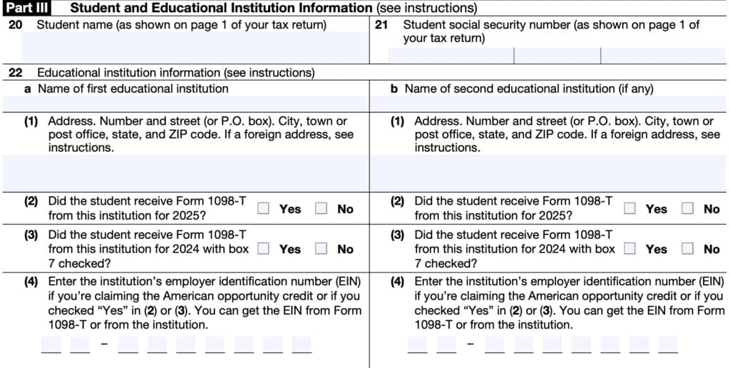 IRS Form 8863 Instructions
