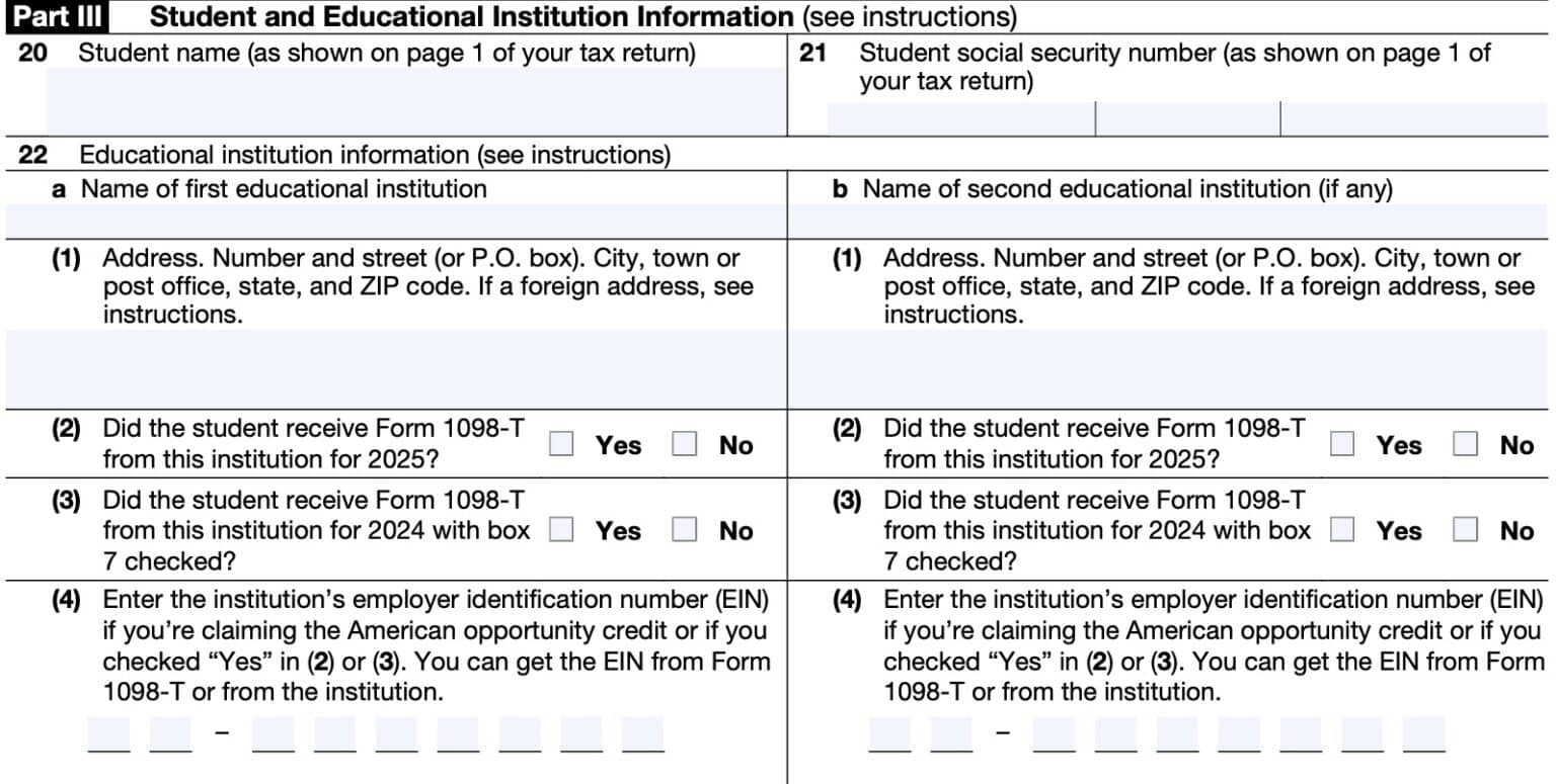 IRS Form 8863 Instructions