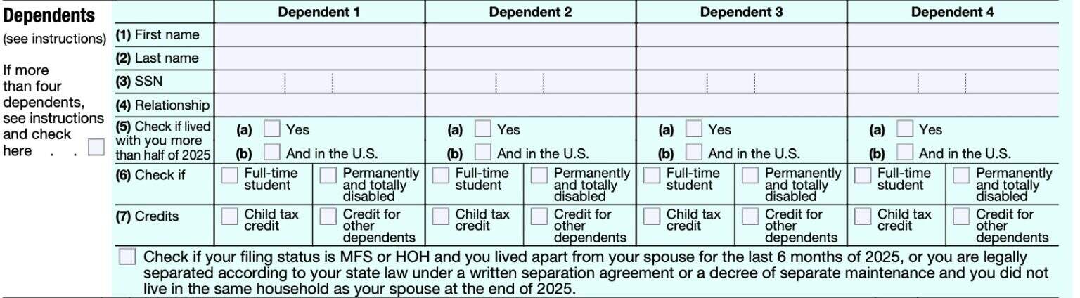 IRS Form 1040 Instructions