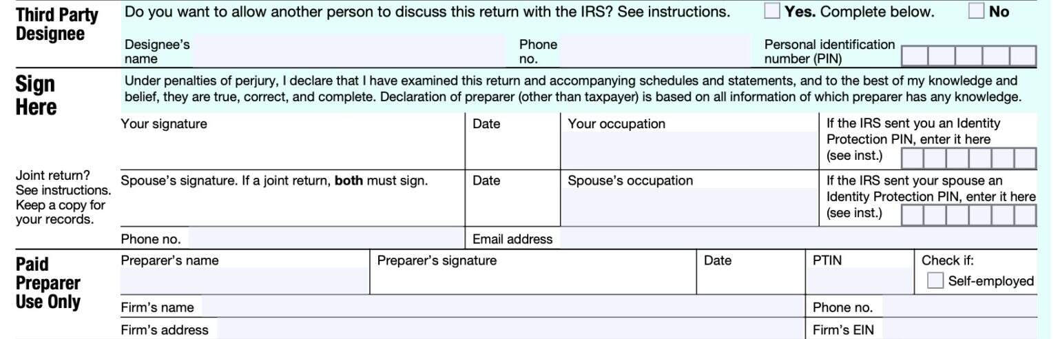 IRS Form 1040 Instructions