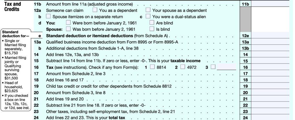 IRS Form 1040 Instructions