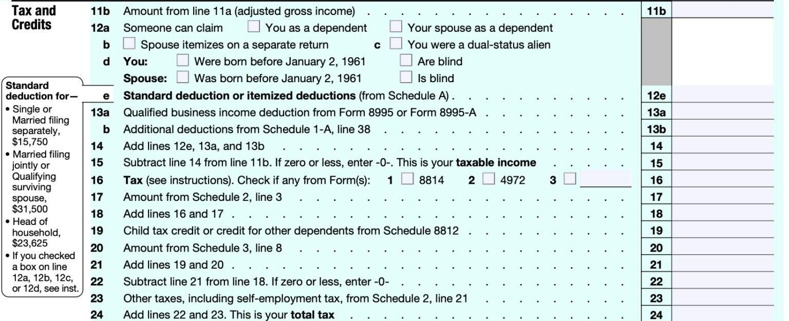IRS Form 1040 Instructions
