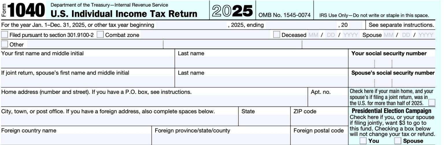IRS Form 1040 Instructions