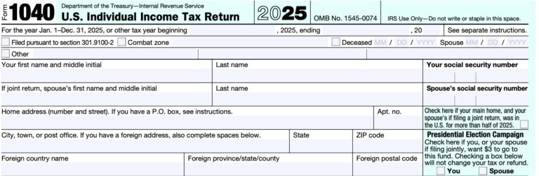 IRS Form 1040 Instructions