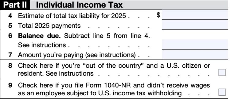 IRS Form 4868 Instructions - Individual Tax Return Extension