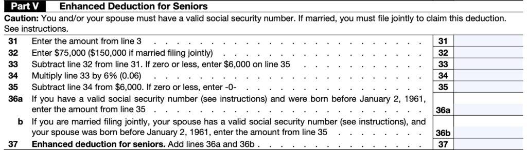 IRS Schedule 1-A Instructions - Additional Deductions