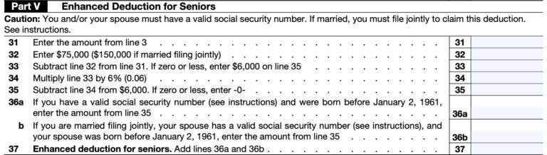 IRS Schedule 1-A Instructions - Additional Deductions