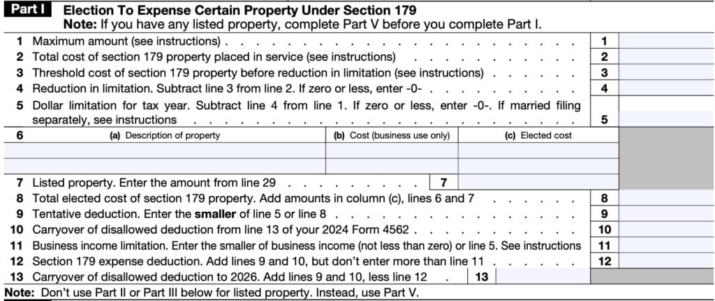 IRS Form 4562 Instructions - Depreciation & Amortization